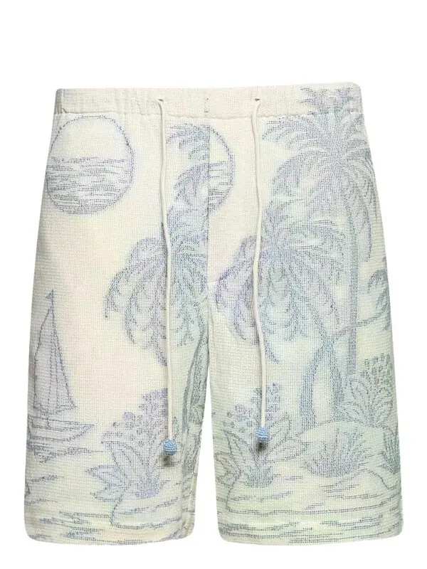BAZISZT Tropical-print Shorts - Neutrals