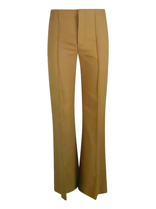 Chloé Flared Cotton Trousers - Brown