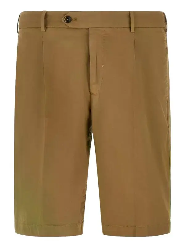 PT TORINO Belt-loop Buttoned Shorts - Brown