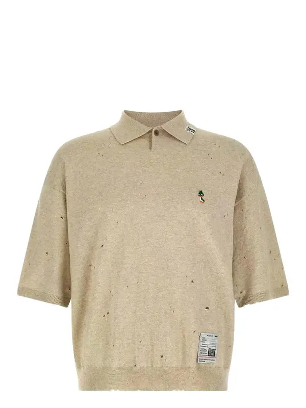 Mihara Yasuhiro Logo-embroidered Polo Shirt - Neutrals