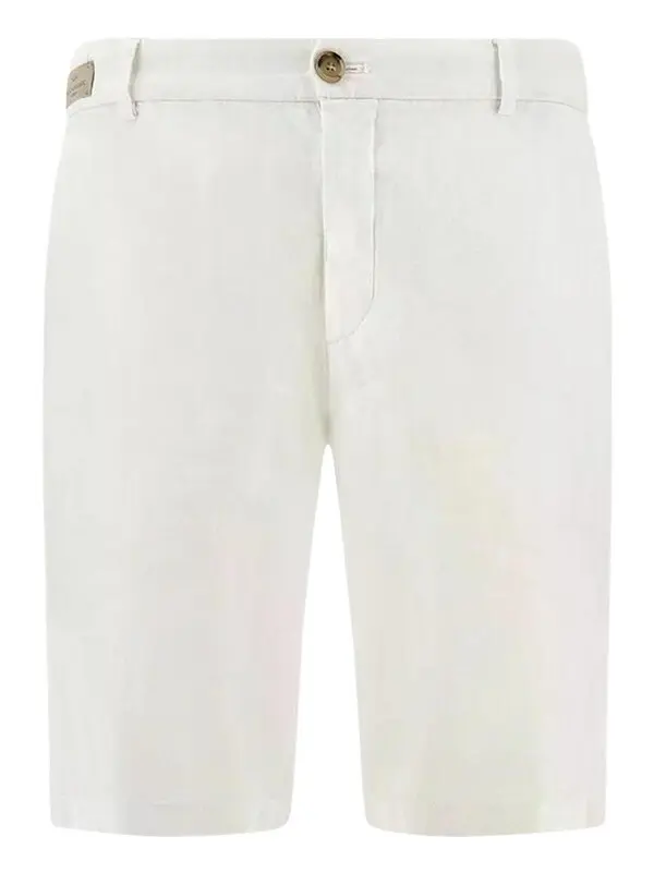 Paul & Shark Linen Bermuda Shorts - White