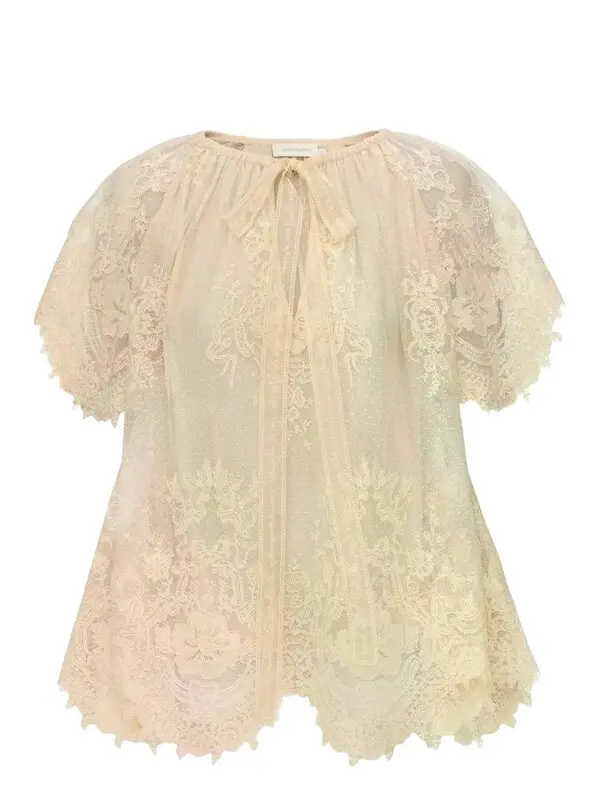 Zimmermann Luna Lace Blouse - Neutrals
