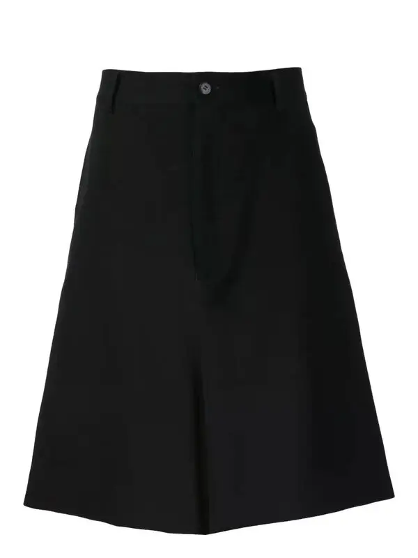 Comme Des Garçons Pleated Wide Leg Shorts - Black