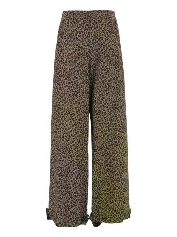 SA SU PHI Animal-print Palazzo Trousers - Neutrals