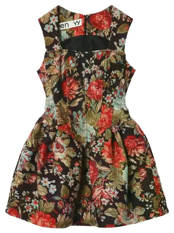 OPEN YY Floral-print Mini Dress - Brown