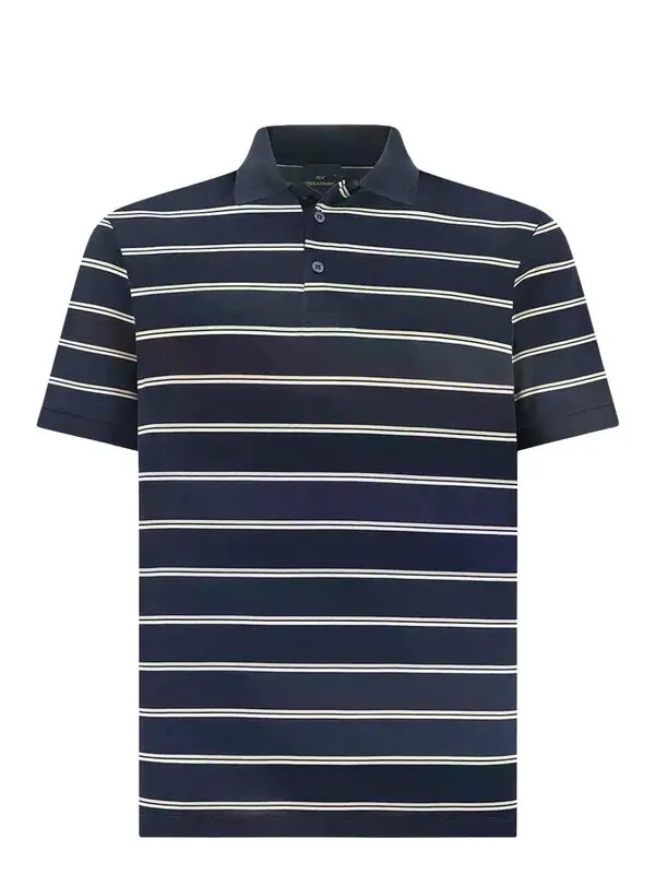 Paul & Shark Striped Cotton Polo Shirt - Blue