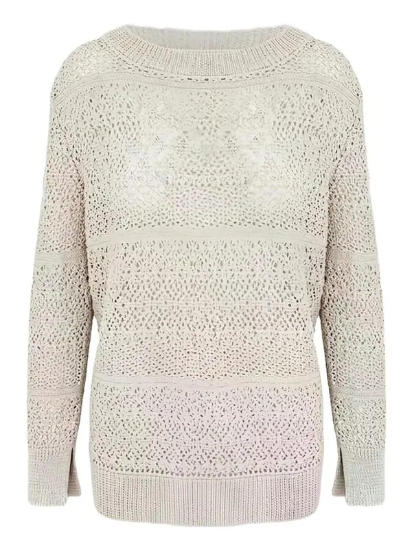 Lorena Antoniazzi Long-sleeve Openwork Knit Sweater - Neutrals
