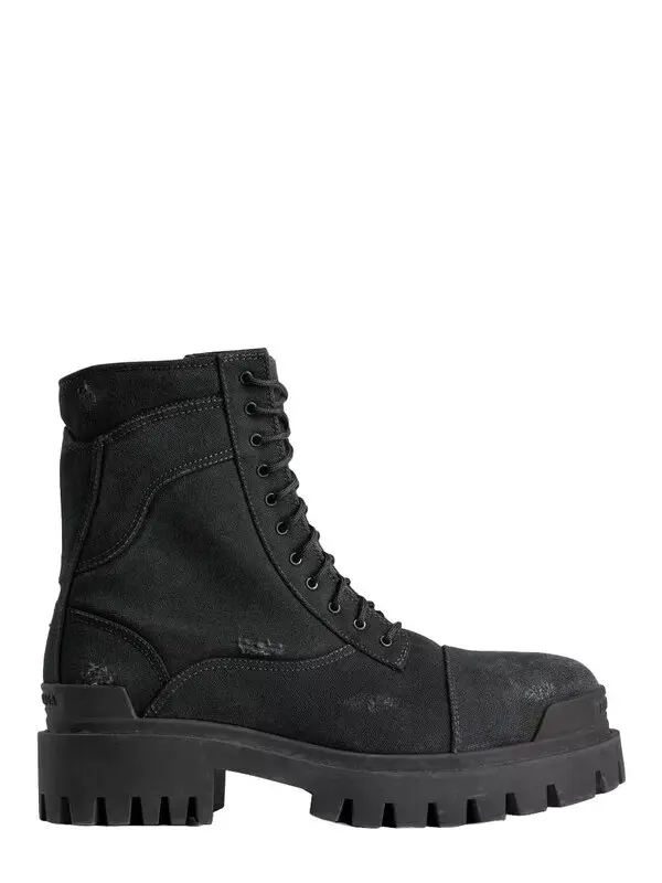 Balenciaga Lace-up Combat Boots - Black