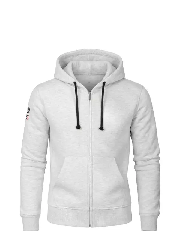 PODHIO Logo-embroidered Zip Hoodie - Grey