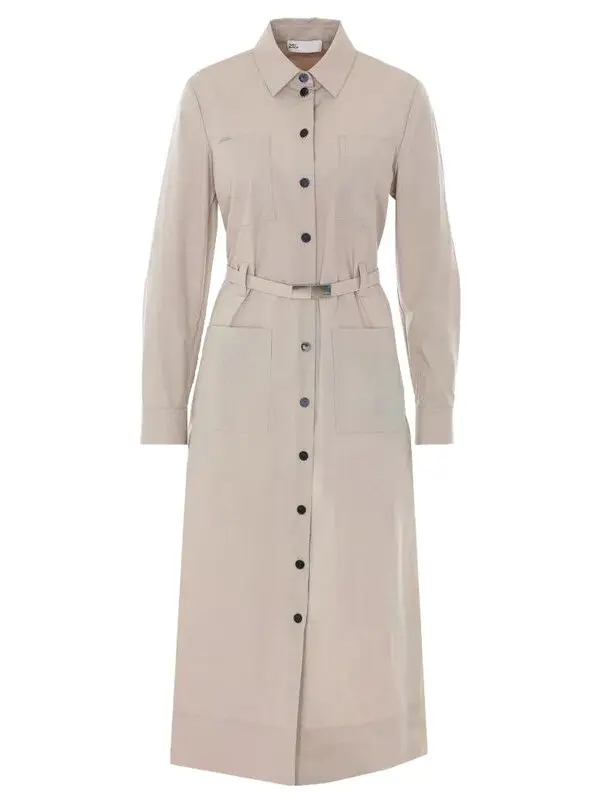 Tory Burch Belted Shirt Dress - Neutrals