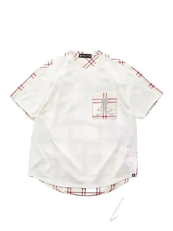 MASTERMIND WORLD Plaid Chest-pocket T-shirt - White