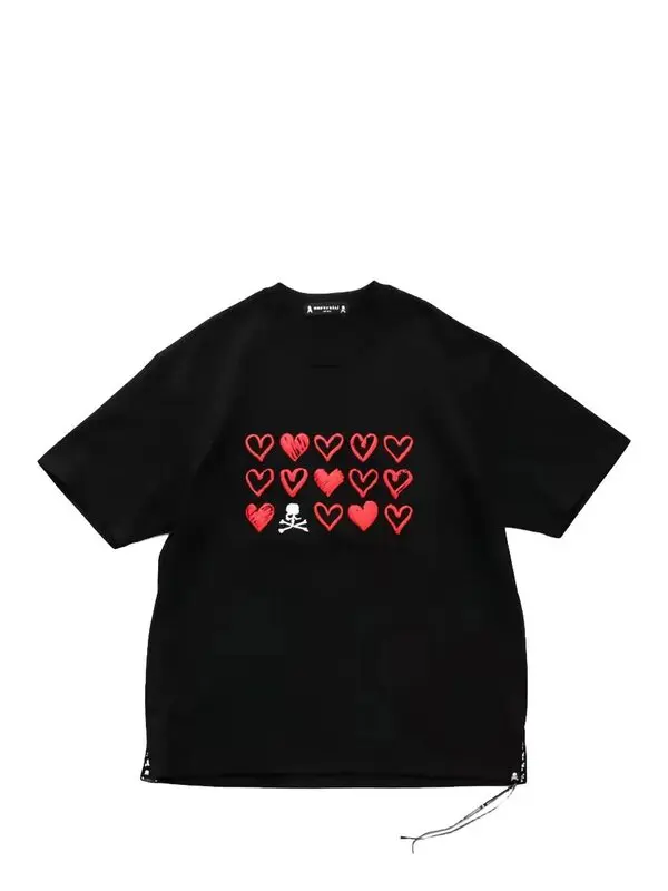 MASTERMIND WORLD Heart-print T-shirt - Black