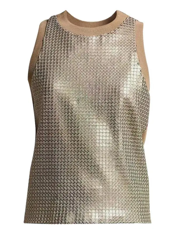 Peserico Sequin-embellished Sleeveless Top - Gold