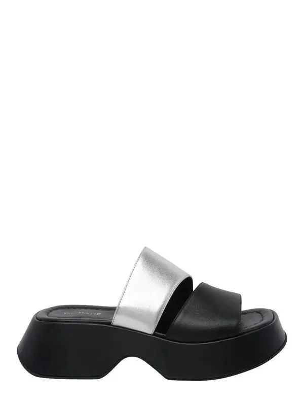 VIC MATIE 55mm Leather Heeled Sandals - Black