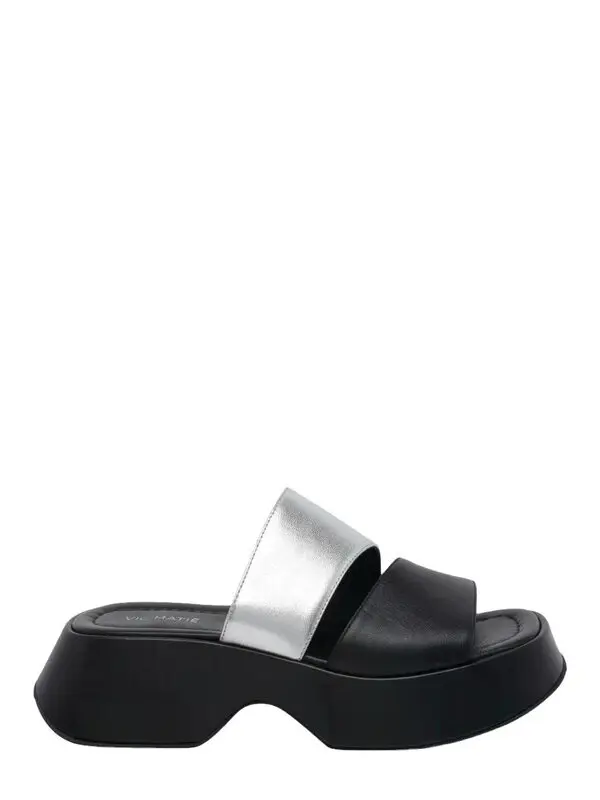 VIC MATIE 55mm Leather Heeled Sandals - Black