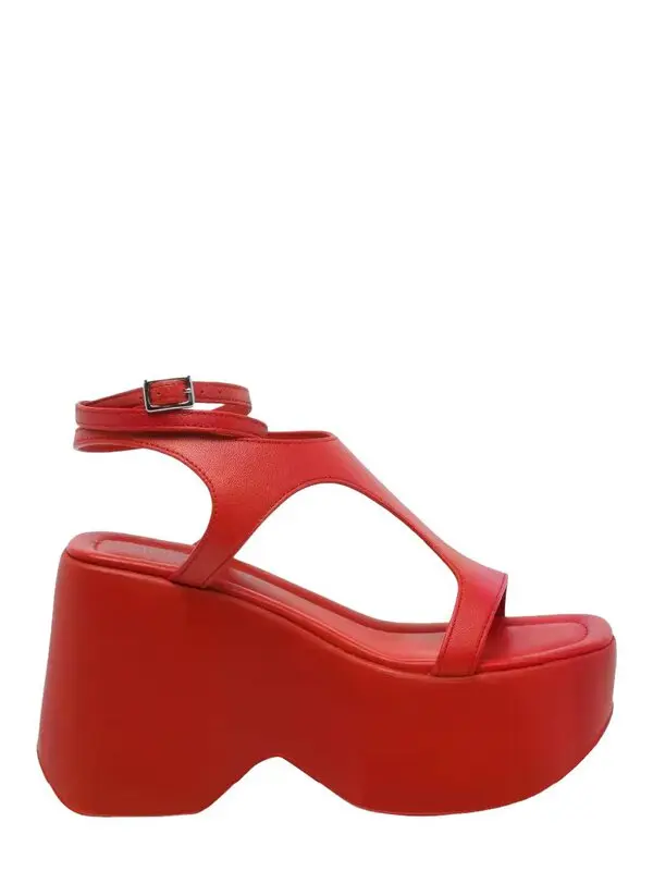 VIC MATIE Logic Open-toe Buckle Sandals - Red