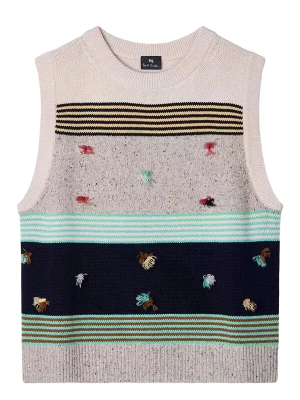 Paul Smith Embroidered Sleeveless Sweater - Neutrals