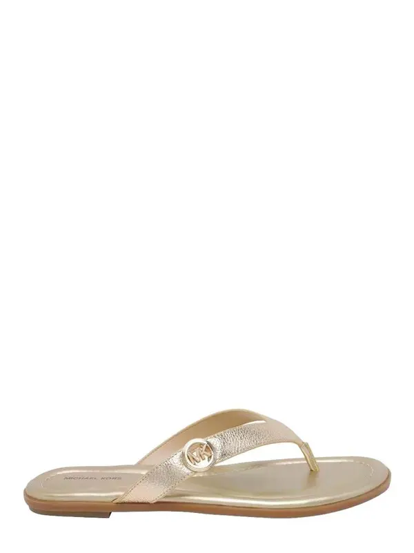 Michael Kors Logo-detail Round-toe Sandals - Gold