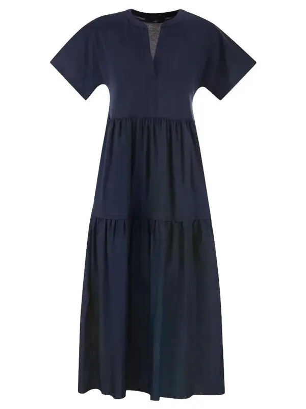 Max Mara Ruffled Jersey Dress - Blue