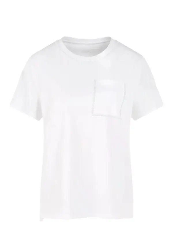 MARCCAIN Stretch Cotton T-shirt With Pocket Detail - White