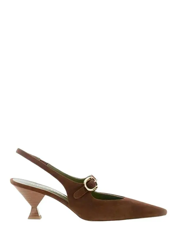 MARIA LUCA Buckle Slingback Pumps - Brown