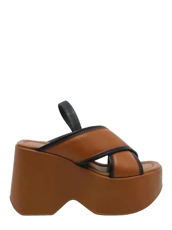 VIC MATIE Open-toe Platform Sandals - Brown