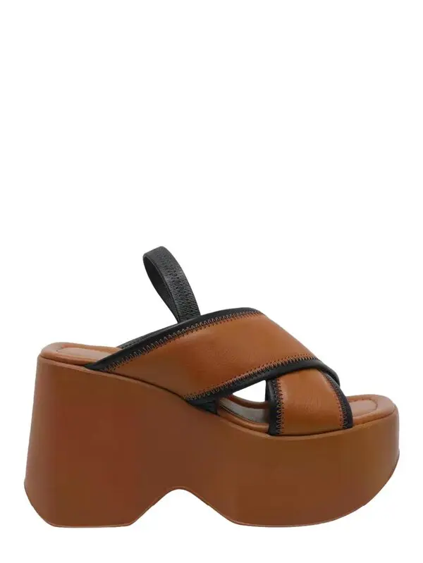 VIC MATIE Open-toe Platform Sandals - Brown