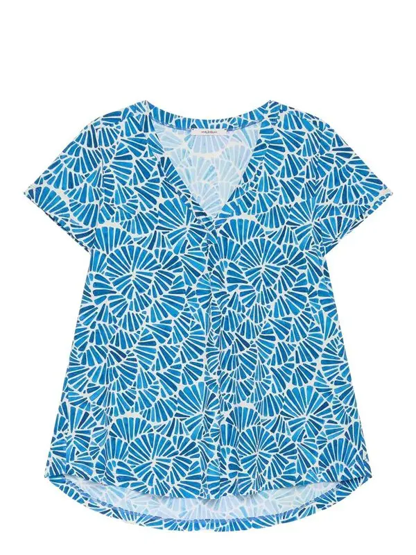 Malìparmi A-line V-neck Top - Blue