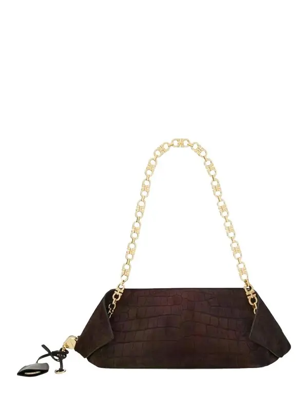 FERRAGAMO Animal Print Shoulder Bag - Brown