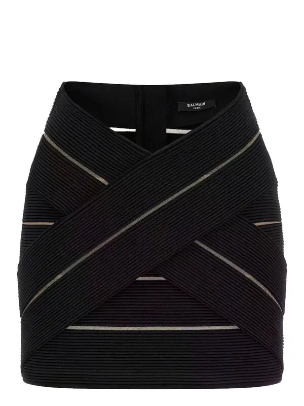 Balmain V-waist Mini Skirt - Black