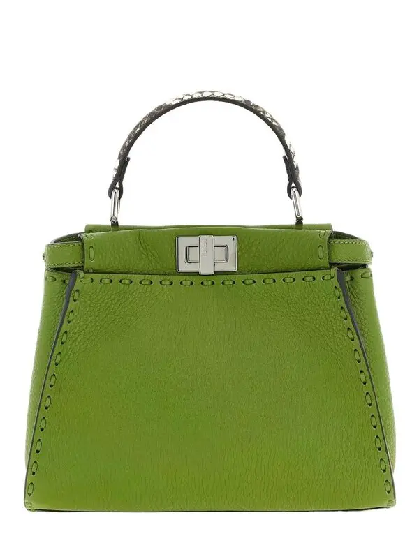 Fendi Mini Peekaboo Stitched Tote - Green