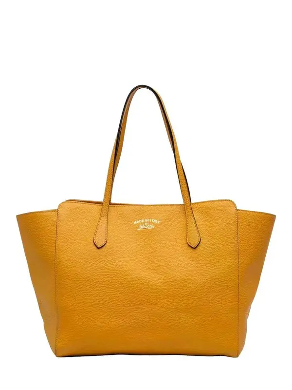 Gucci 2016-2026 Medium Leather Swing Tote Bag - Yellow