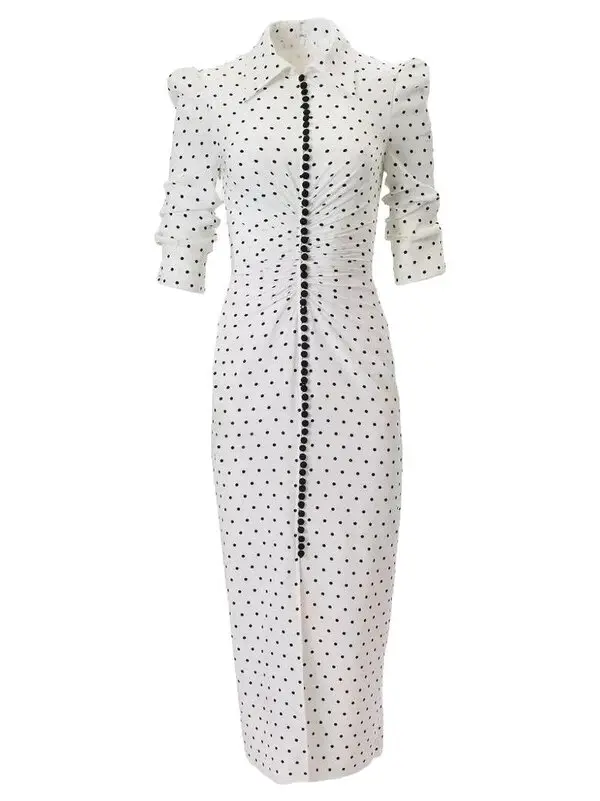 Carolina Herrera Polka-dot Shirt Dress - White