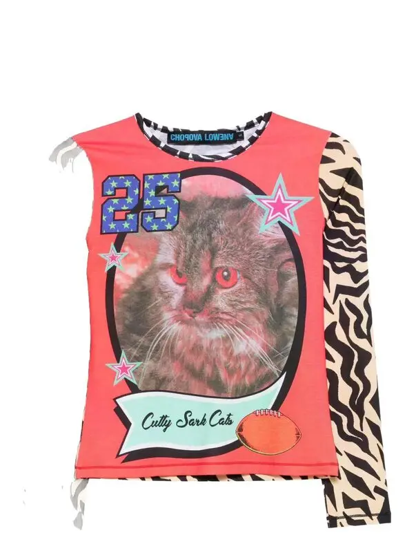 CHOPOVA LOWENA Cutty Sark Cats Graphic T-shirt - Orange
