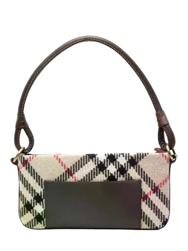 Burberry Supernova Check Wool Shoulder Bag - Brown