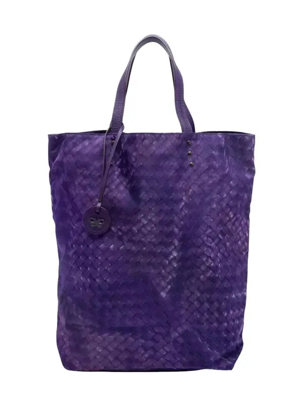 Bottega Veneta Nylon Intrecciolusion Vertical Tote Bag - Purple