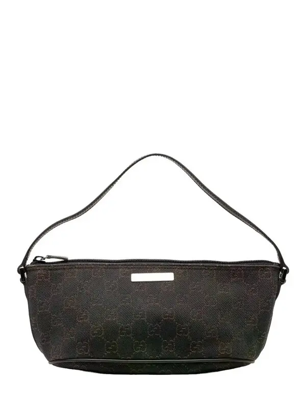 Gucci Gg Denim Boat Shoulder Bag - Brown