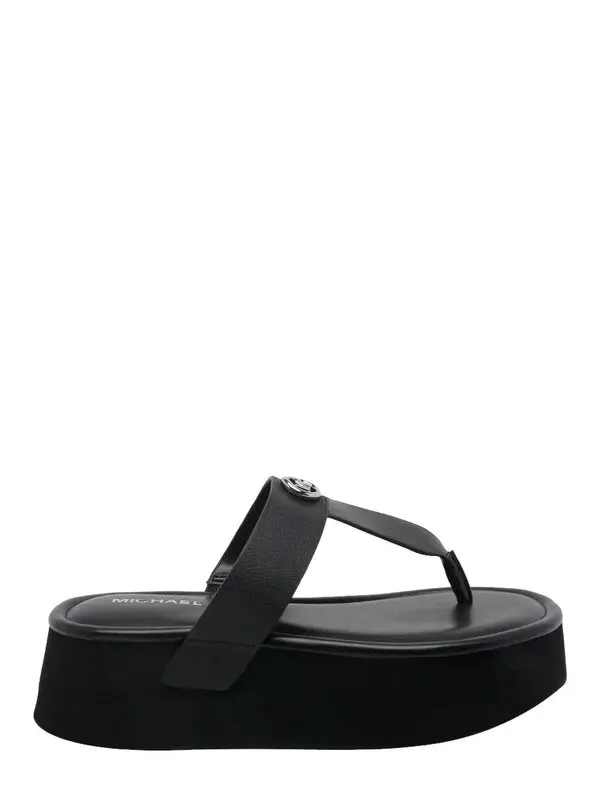 Michael Kors Logo-detail Platform Sandals - Black