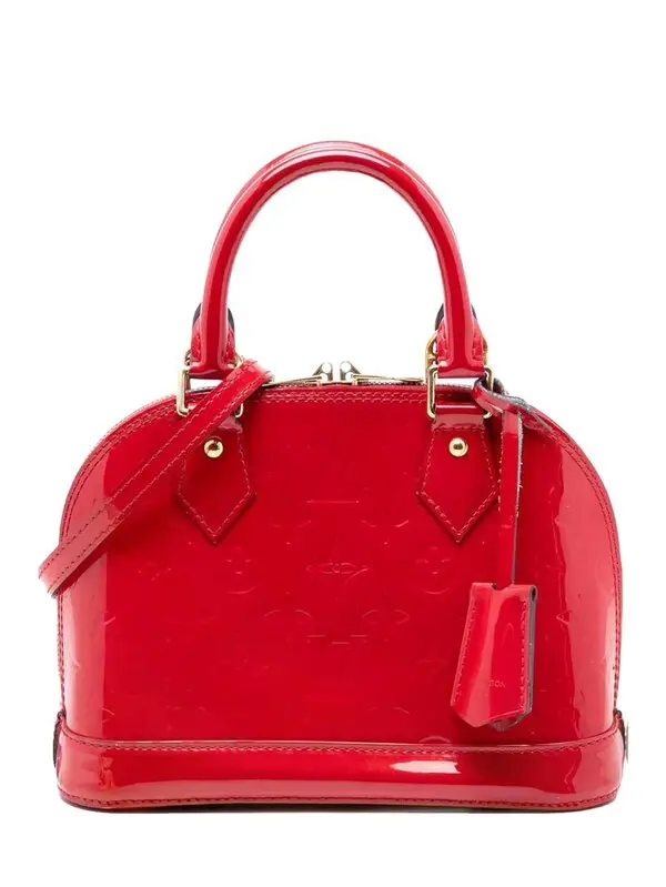 LOUIS VUITTON 2018 Monogram Vernis Alma Bb Satchel - Red