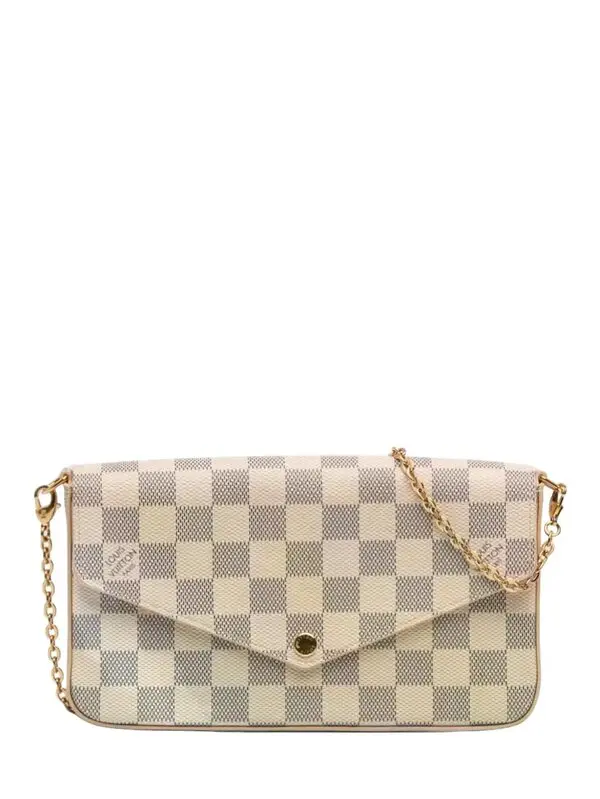 LOUIS VUITTON Damier Azur Pochette Felicie - White