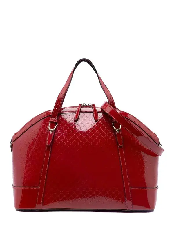 Gucci Large Micro Guccissima Patent Dome Satchel - Red
