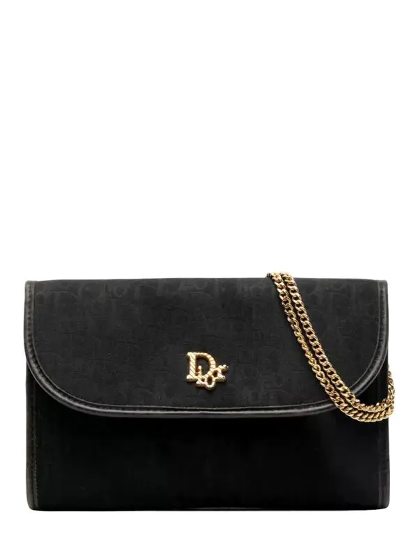 Dior Diorissimo Trotter Canvas Chain Shoulder Bag - Black