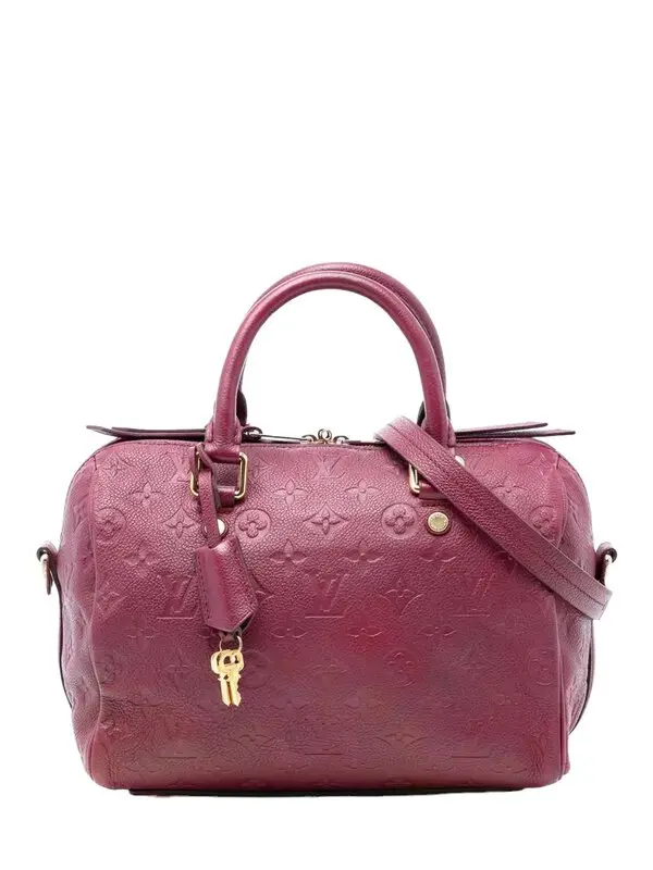 LOUIS VUITTON 2012 Monogram Empreinte Speedy Bandouliere 25 Satchel - Red