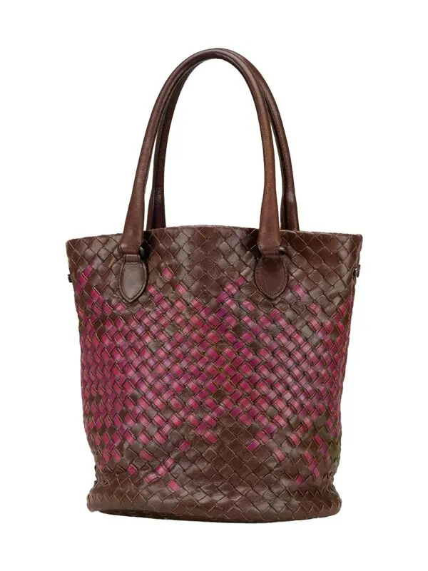 Bottega Veneta 2009 Bicolor Nappa Intrecciato Bucket Bag - Brown