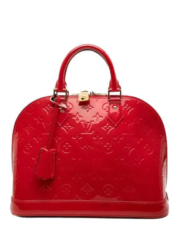 LOUIS VUITTON 2015 Monogram Vernis Alma Pm Handbag - Red