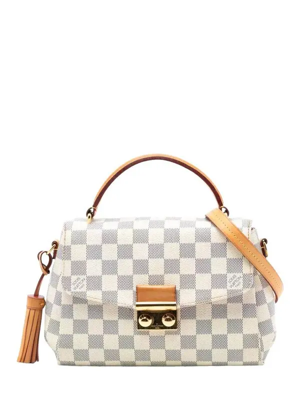 LOUIS VUITTON Damier Azur Croisette Satchel - White