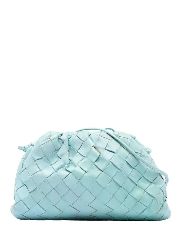 Bottega Veneta Nappa Intrecciato Mini Pouch Crossbody Bag - Blue