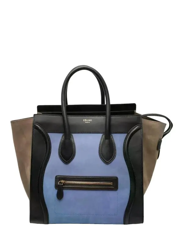 Celine 2012 Mini Tricolor Luggage Tote Bag - Blue