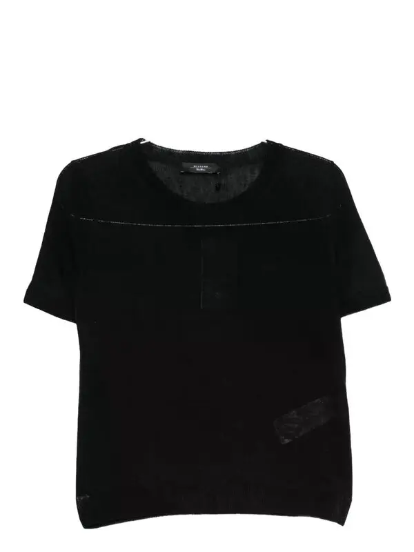 Max Mara Pancone Crew Neck Top - Black
