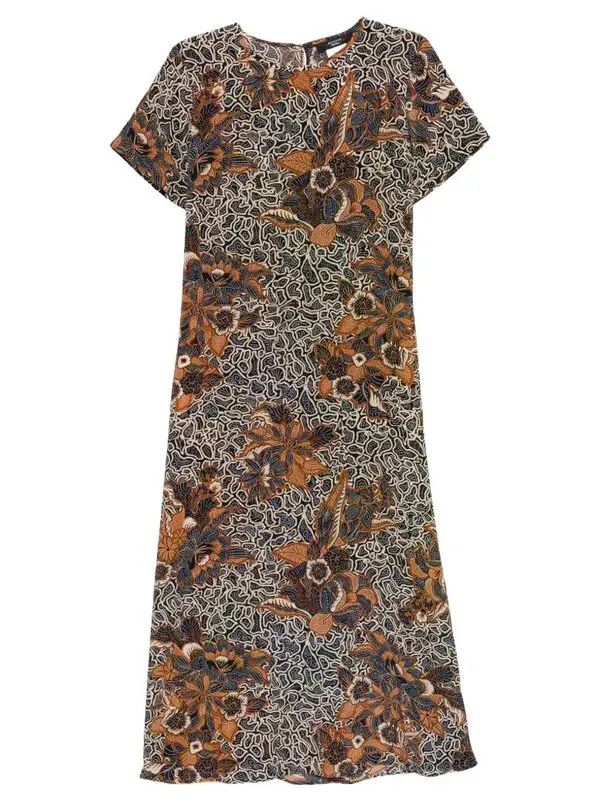Max Mara Floral Print Dress - Brown
